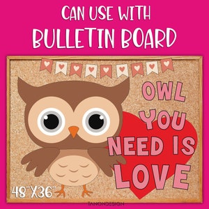 Valentine's Day Classroom Door Decor and Bulletin Board With Coloring ...