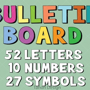 95 Printable 3D Bulletin Board Letters, Classroom Door Decor, Bulletin ...