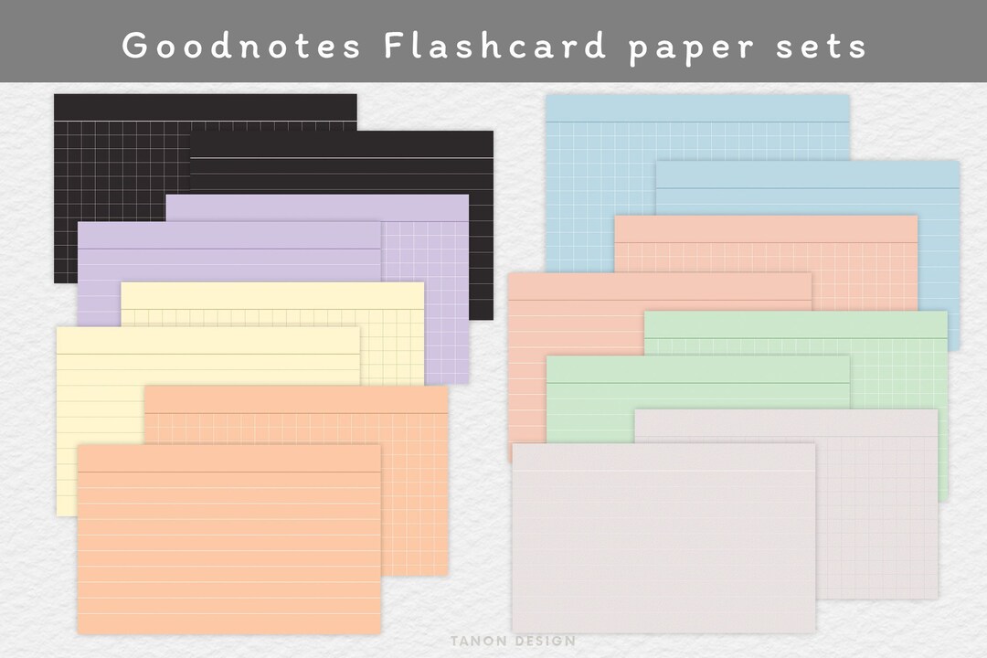 16 Digital Flashcard Papers for Goodnotes iPad Apps. Digital Papers ...