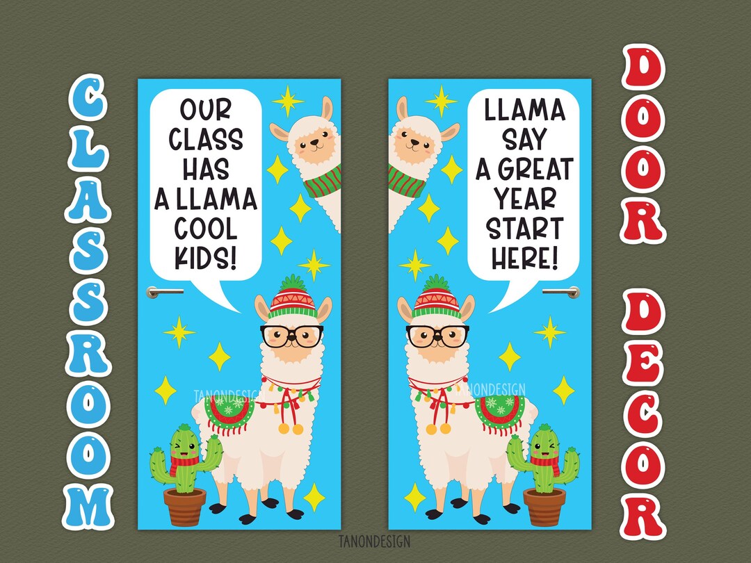 Llama Classroom Door Decor, Decor Kit, Bulletin Board Decor Kit ...