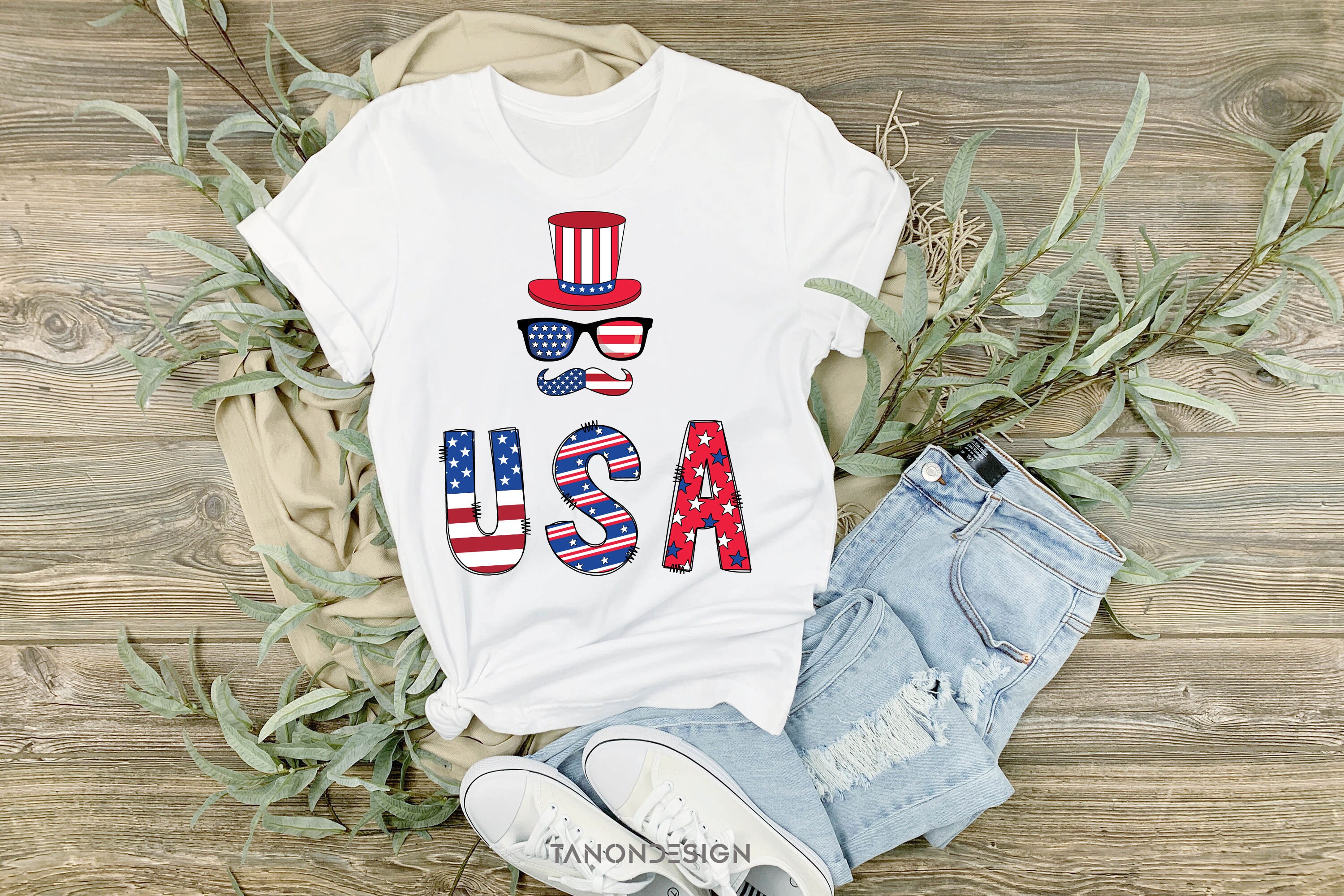 Patriotic Alphabet Doodle Letter Clipart Illustration ,4th of July ...