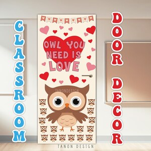 Valentine's Day Classroom Door Decor and Bulletin Board With Coloring ...