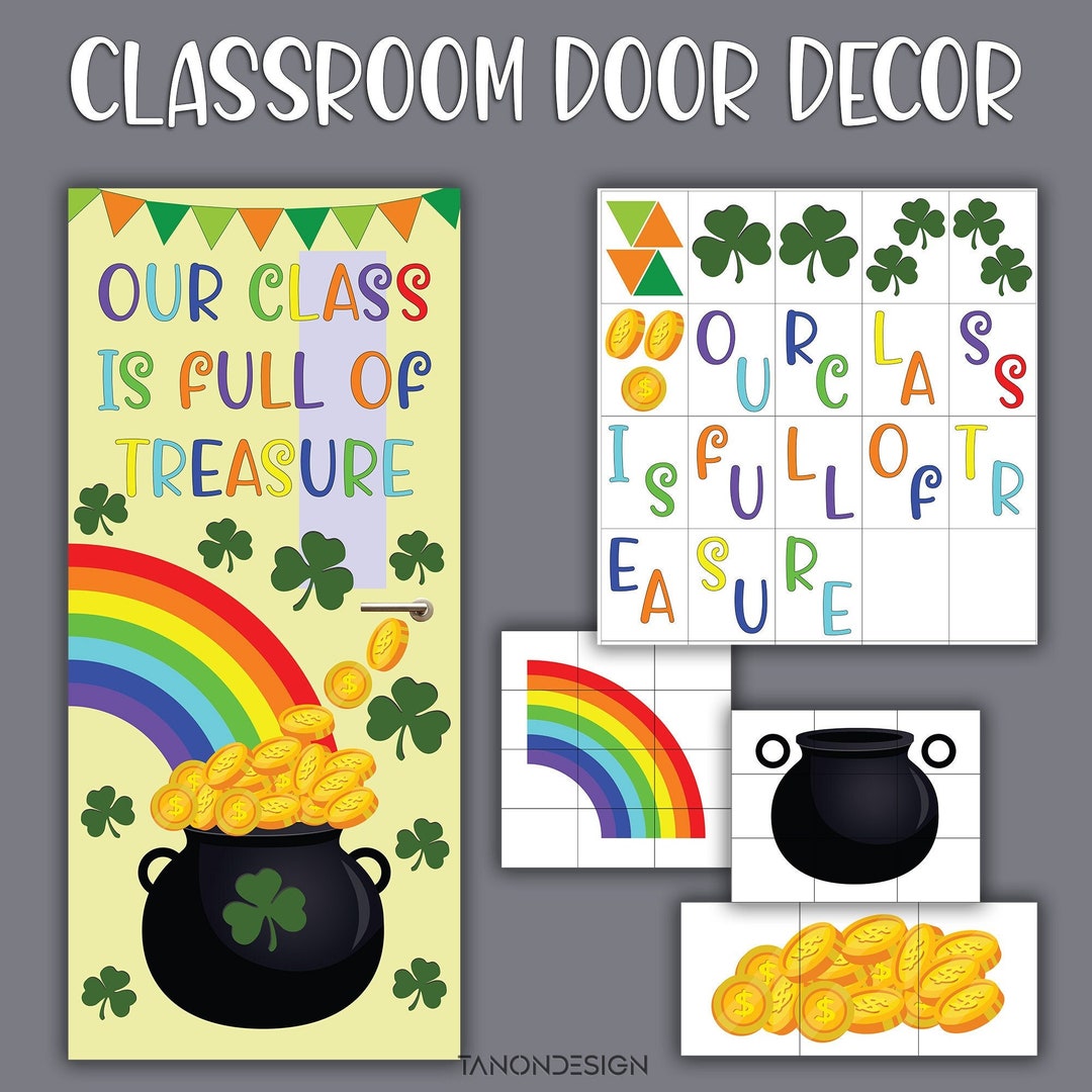 ST. Patrick's Day Lucky Classroom Door Decor and Bulletin Board Kits ...