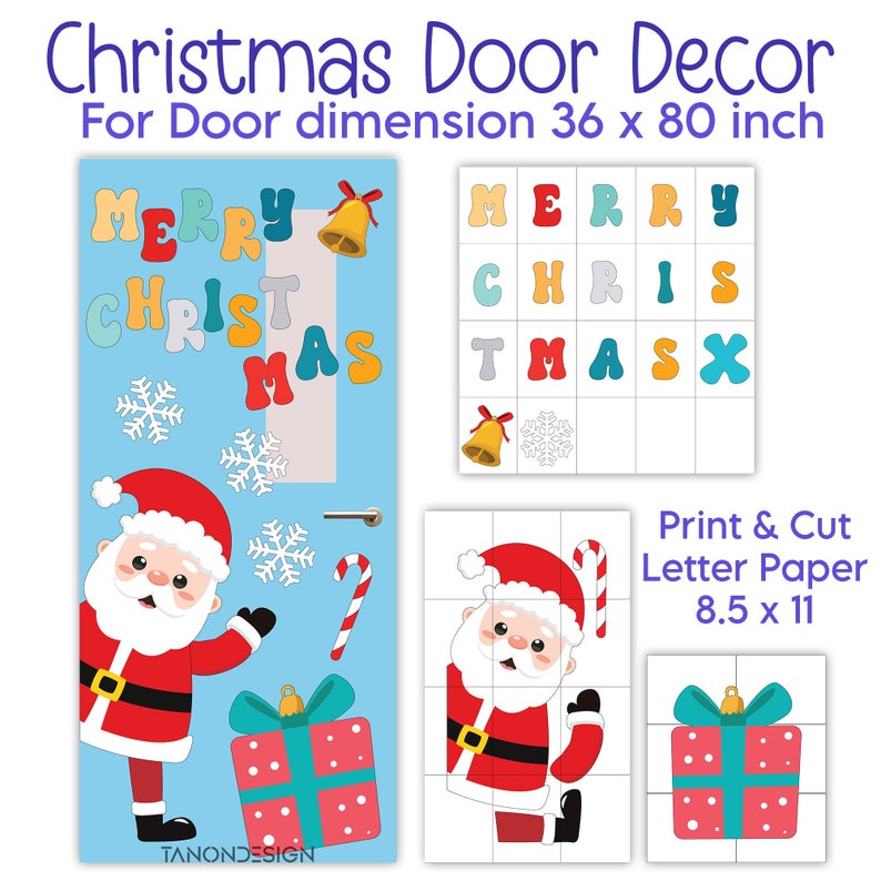 Christmas Classroom Door Decor, Decor Kit, Santa Door Decor Kit ...