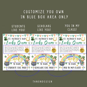 Lucky Gram Editable St. Patrick's Day Candy Gram Template, School Candy ...