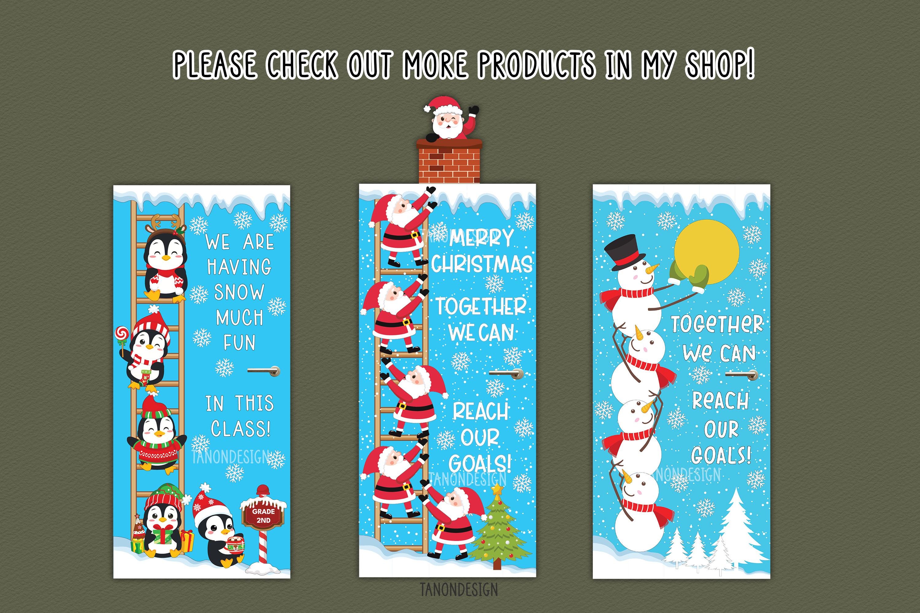 Snowman Winter Door Decor: Classroom Bulletin Board Kit (printable PDF ...