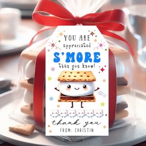 Editable S'more Gift Tag, Printable Appreciated Smore Than You Know Tag ...