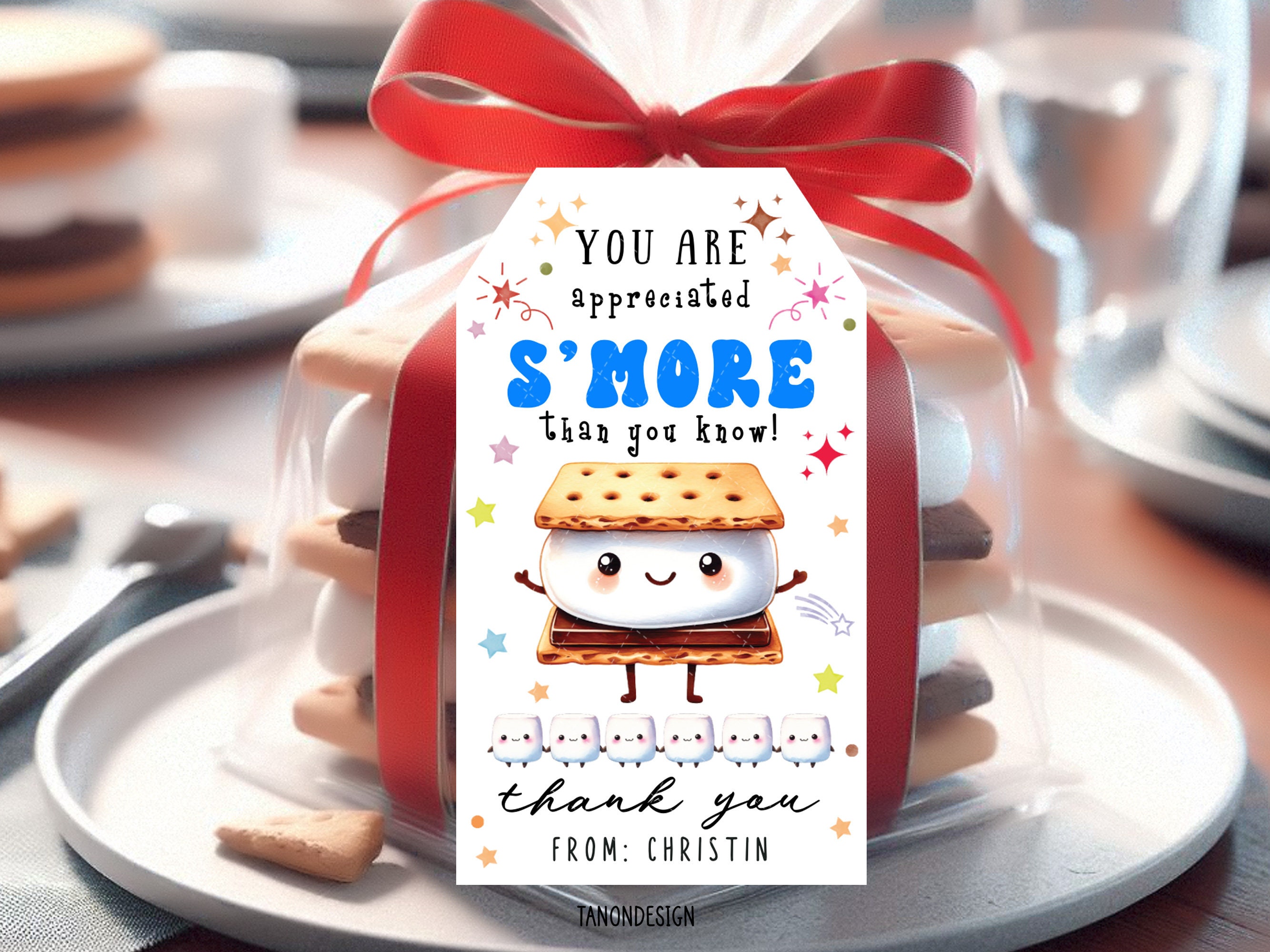 Editable S'more Gift Tag, Printable Appreciated Smore Than You Know Tag ...