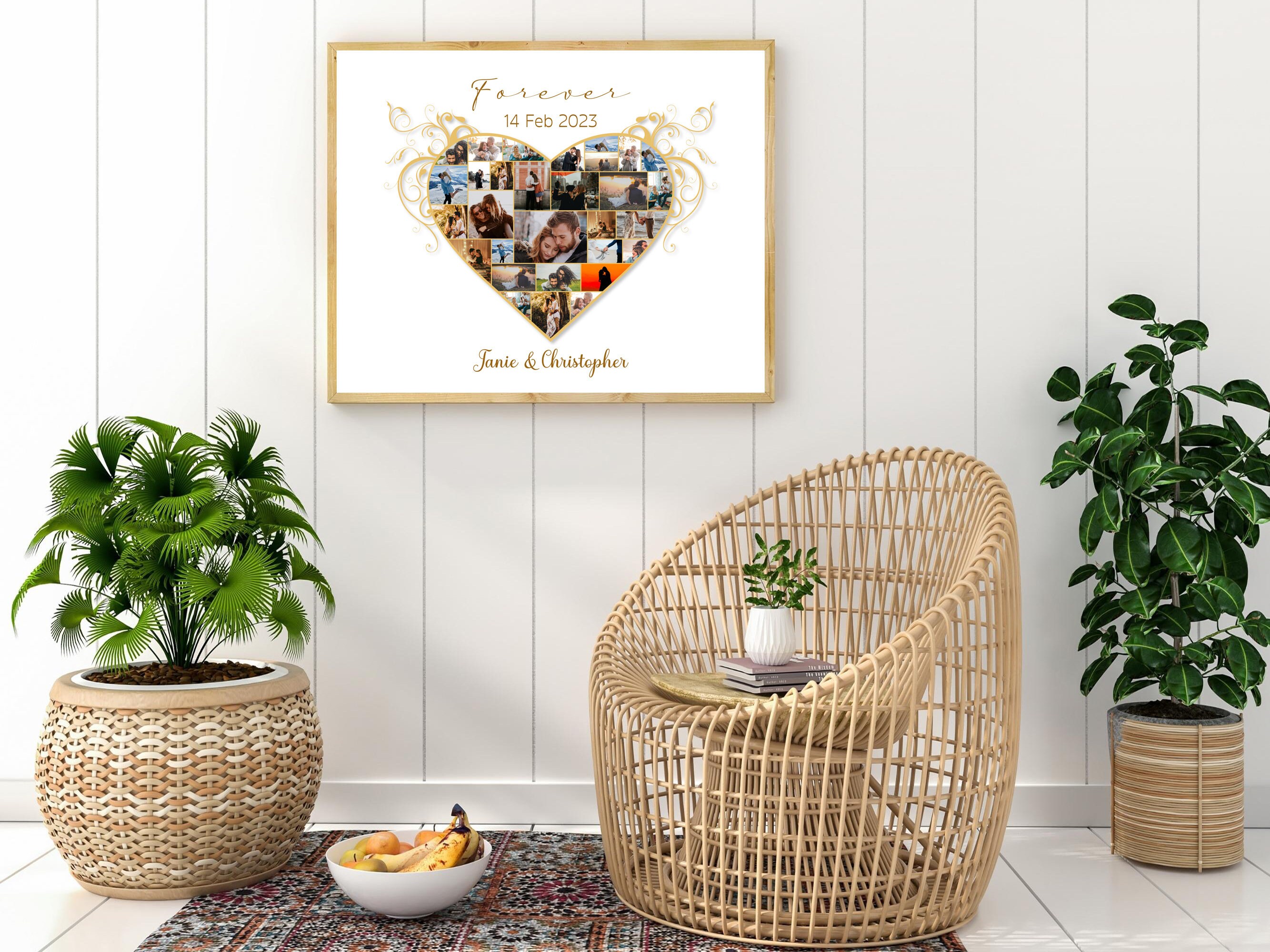 Editable Heart Photo Collage Valentine Gift, Wedding Gift, Anniversary ...