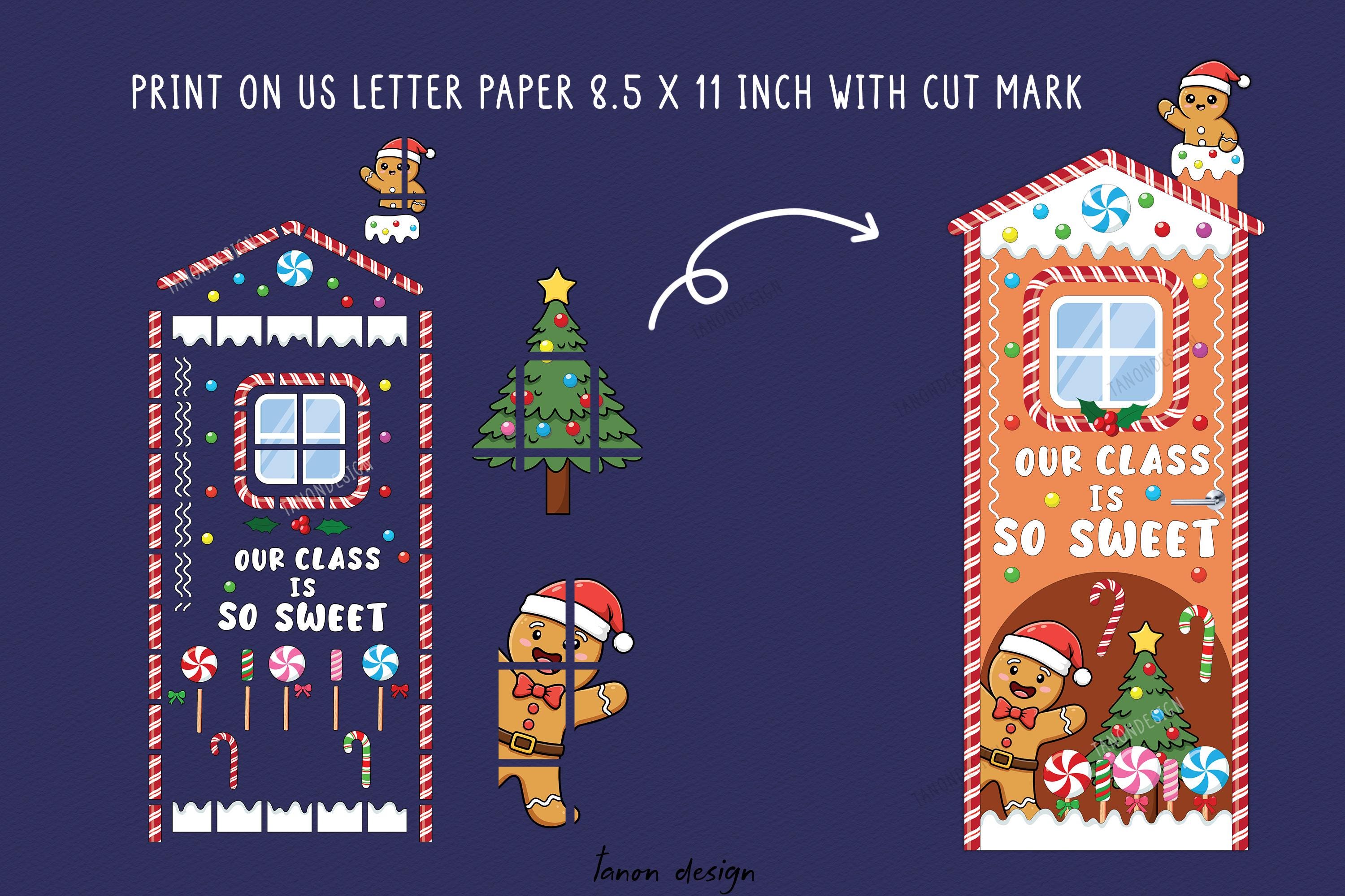 Large Gingerbread Christmas Classroom Door Decor Kit (printable PDF) - Etsy