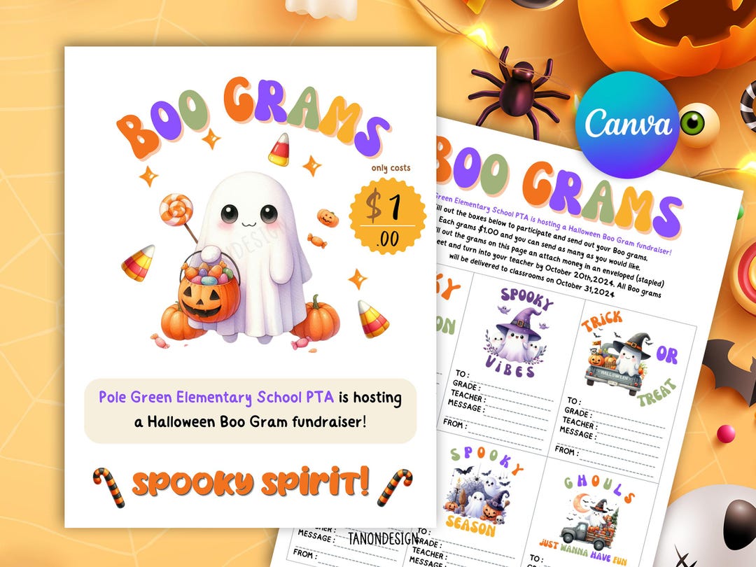 Editable Halloween Boo Gram Template, School Candy Gram, School ...