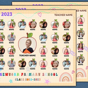 Editable School Class Photo Collage Template | Personalize | Photo ...