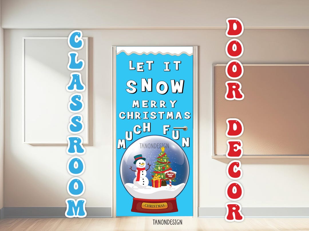 Snow Globe Christmas Classroom Door Decor Kit (printable PDF) - Etsy