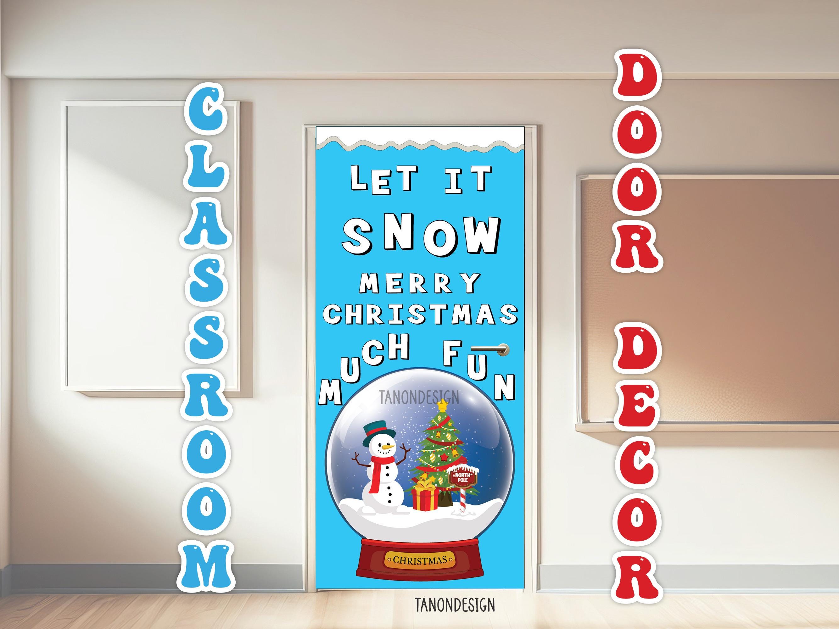 Snow Globe Christmas Classroom Door Decor Kit (printable PDF) - Etsy