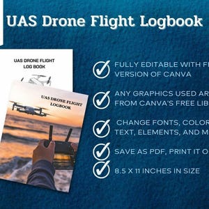 UAS Drone Flight Logbook - Canva Template - Etsy