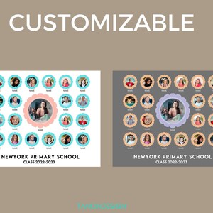 Editable School Class Photo Collage Template | Personalize | Photo ...