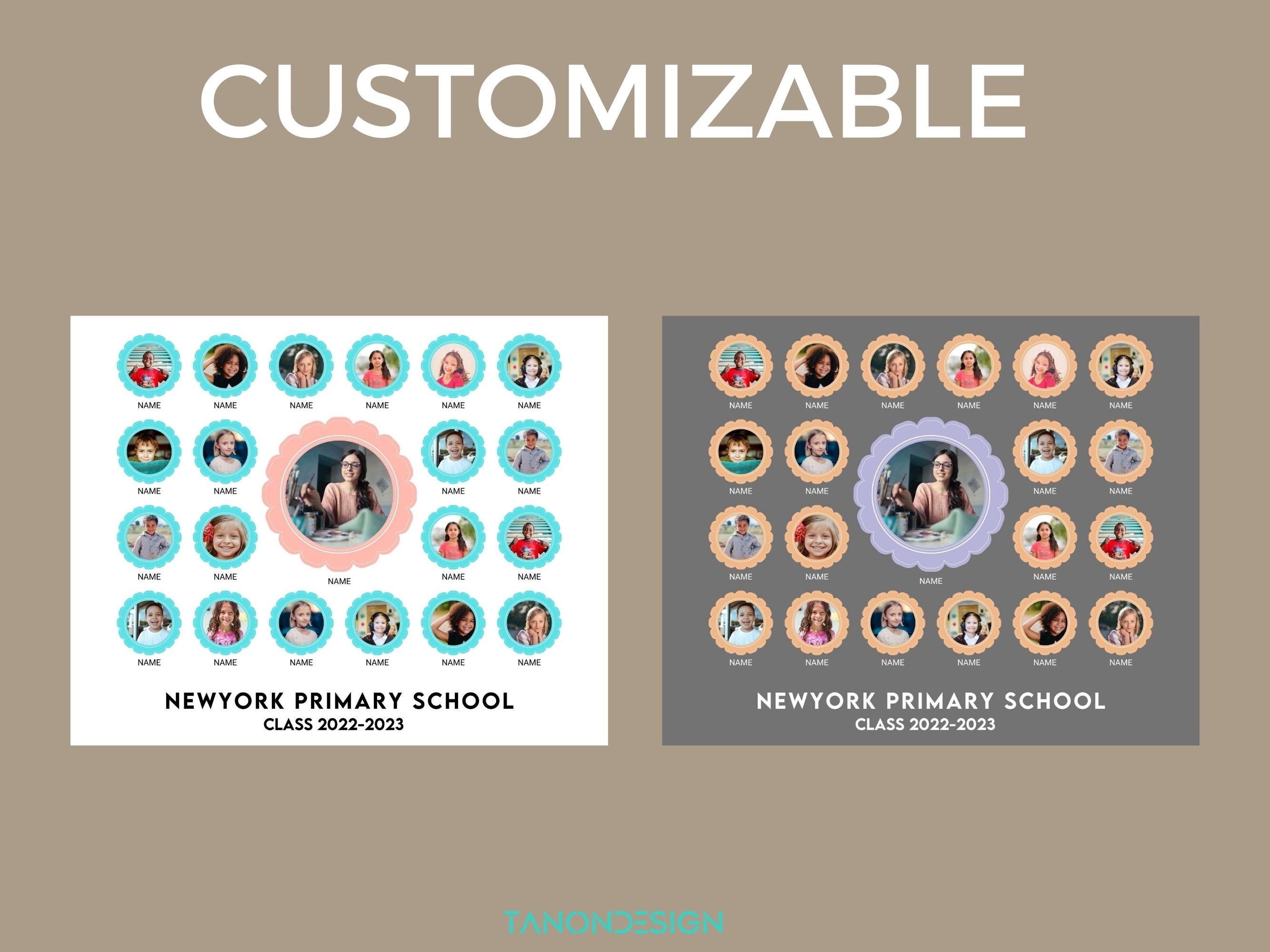 Editable School Class Photo Collage Template Personalize Photo Template ...