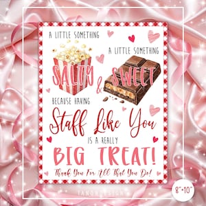 Valentine Staff Appreciation Sign: Salty & Sweet Treats (printable) - Etsy