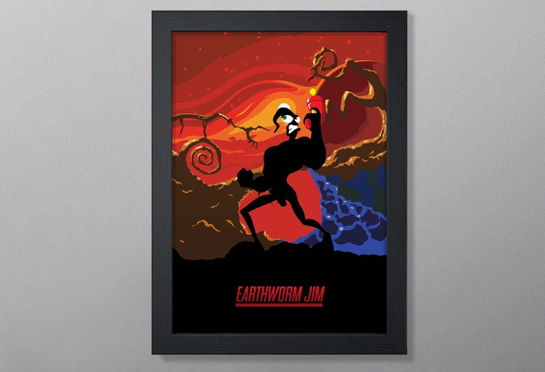 Retro Remastered Earthworm Jim Poster - Etsy
