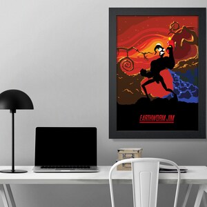 Retro Remastered Earthworm Jim Poster - Etsy