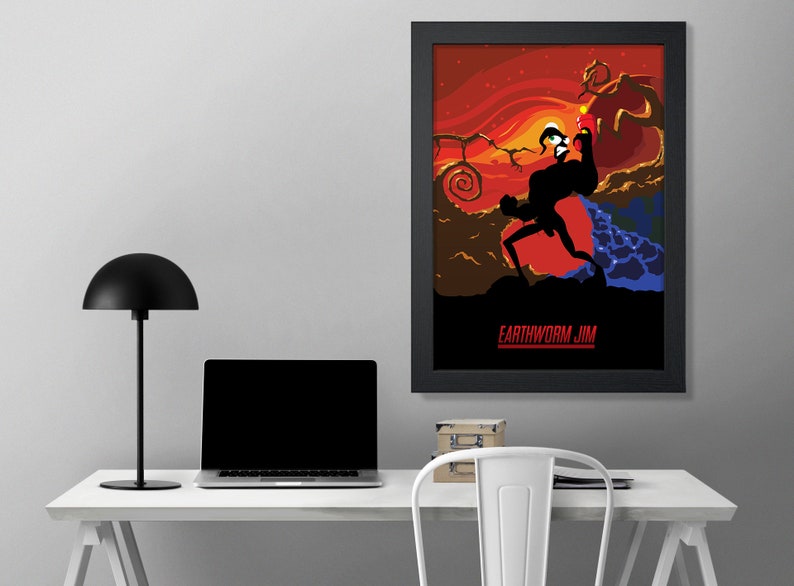 Retro Remastered Earthworm Jim Poster - Etsy