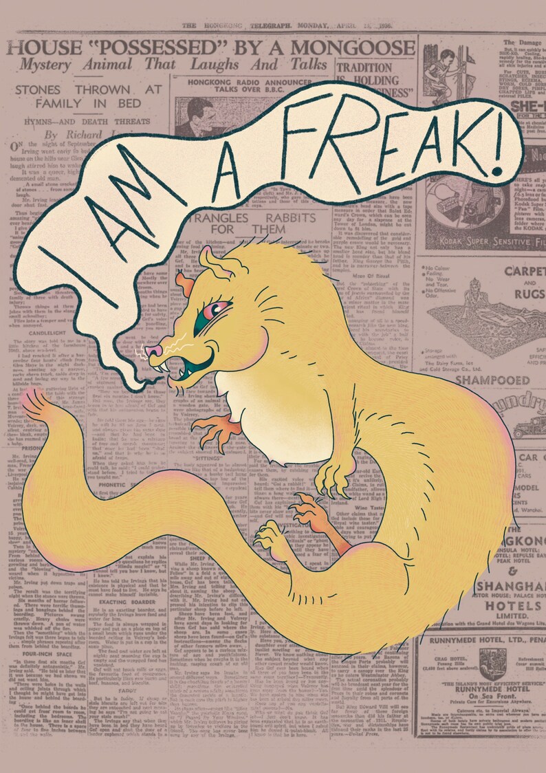 Gef the Talking Mongoose A4 Print - Etsy