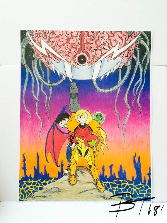 Fan Art Mixed Media: Metroid Adventure Time Crossover - Etsy
