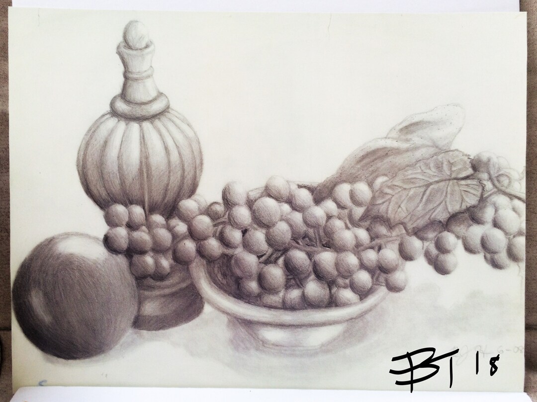 Still Life in Graphite Pencil - Etsy