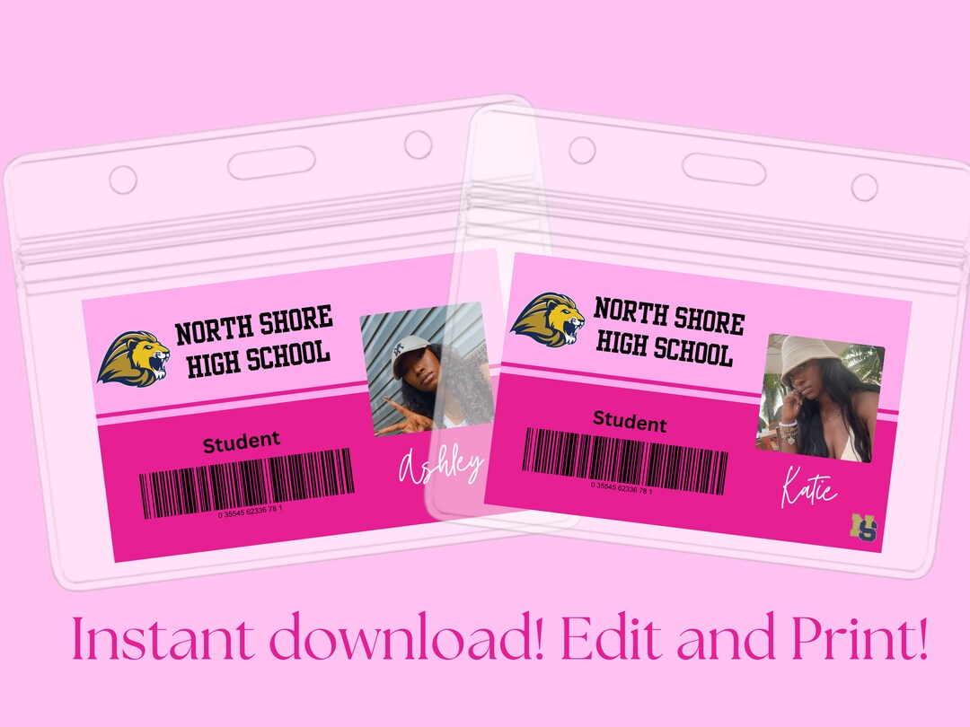 Movie Inspired School ID Printable Badges; Instant Download Party ...