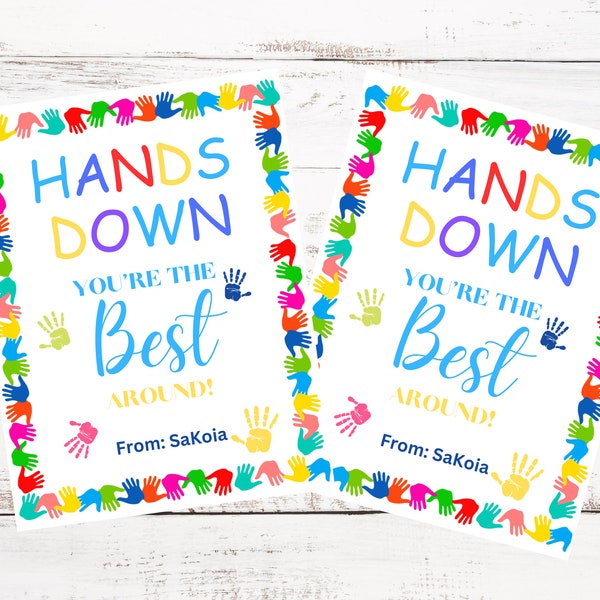 Hands Down Best Teacher Printable - Etsy