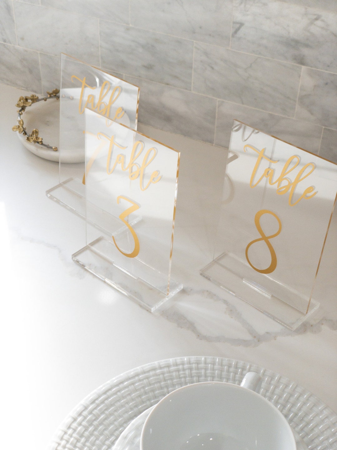 Acrylic Table Number With Clear Acrylic Stand // Style No. 1 // Table ...