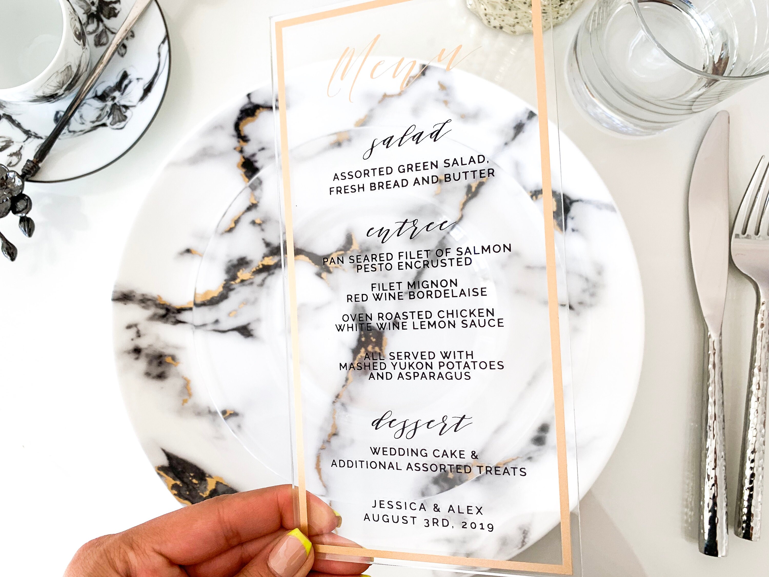 Acrylic Menu Cards / Luxury Wedding Details / Lucite Clear - Etsy