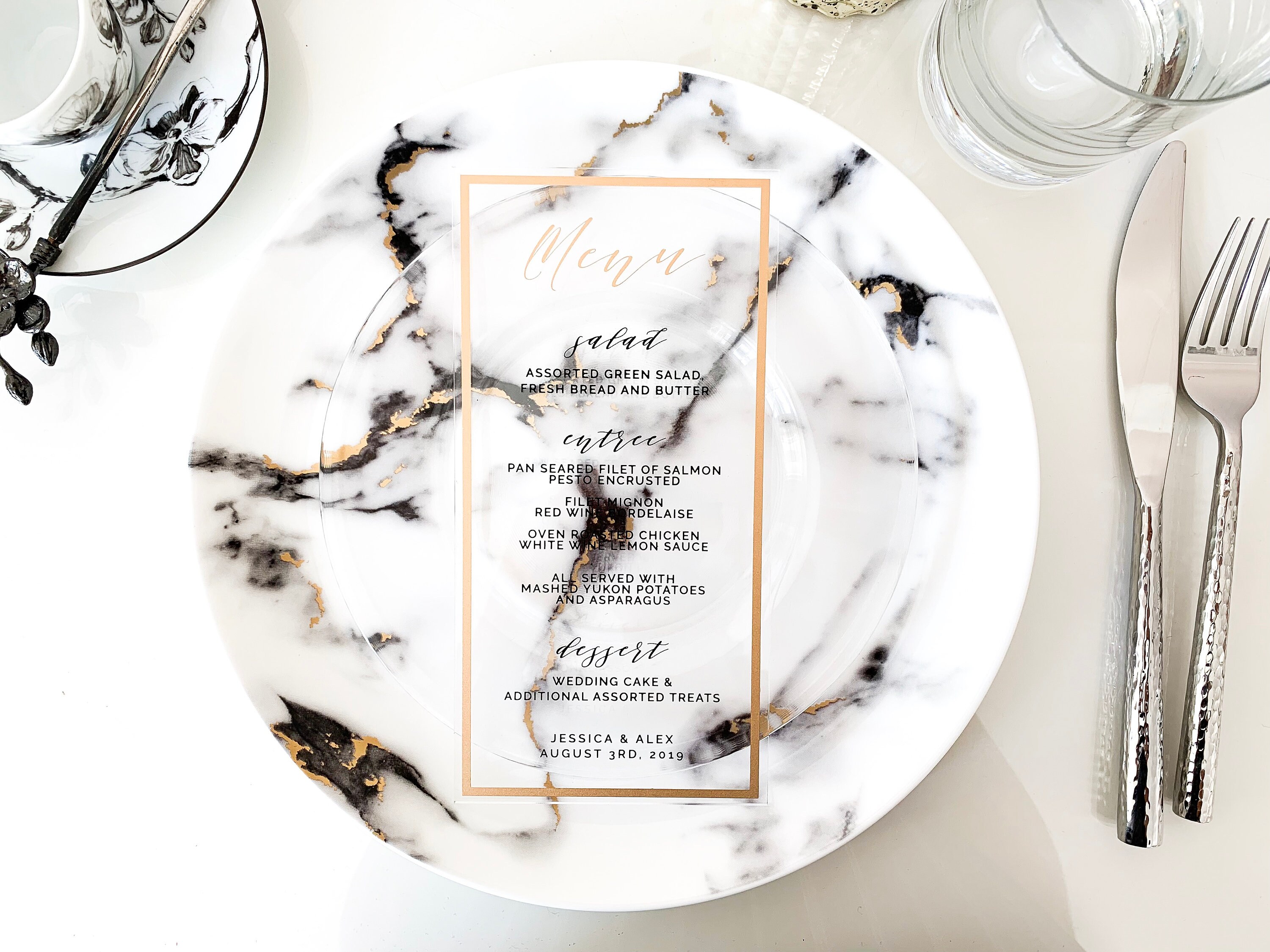 Acrylic Menu Cards / Luxury Wedding Details / Lucite Clear - Etsy