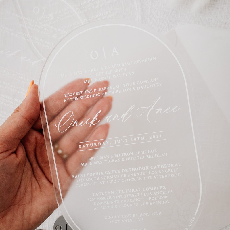 Acrylic Invitation - Etsy