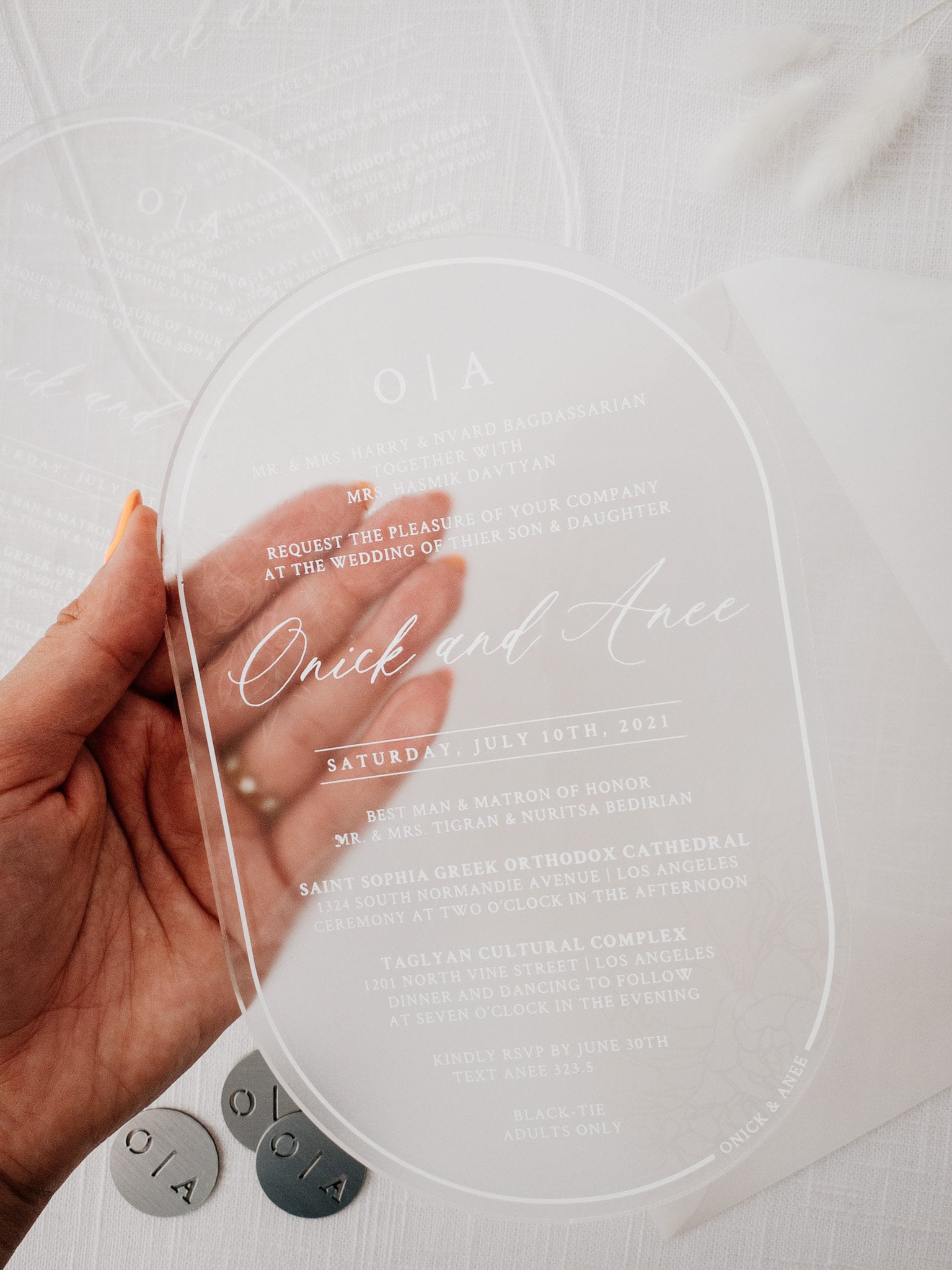 NEW the Oval Collection // Frosted Acrylic Invitations With - Etsy