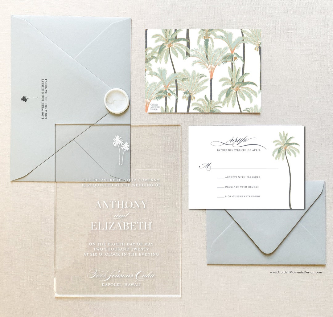 The Palm Collection Style No. 2 // Modern Destination Wedding Acrylic ...