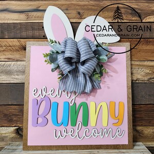Every Bunny Welcome Door Hanger | Easter Door Decor | Easter Home Decor ...