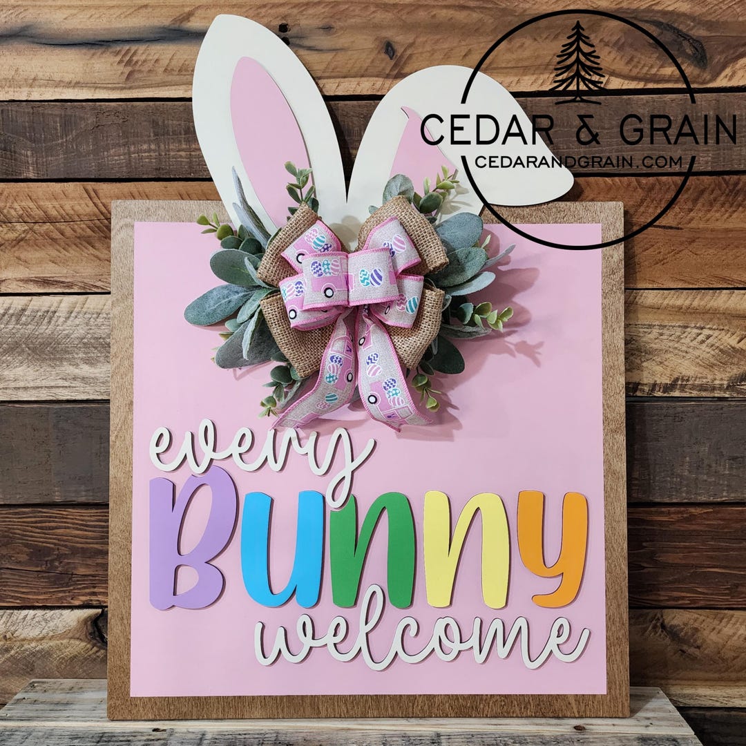 Every Bunny Welcome Door Hanger | Easter Door Decor | Easter Home Decor ...