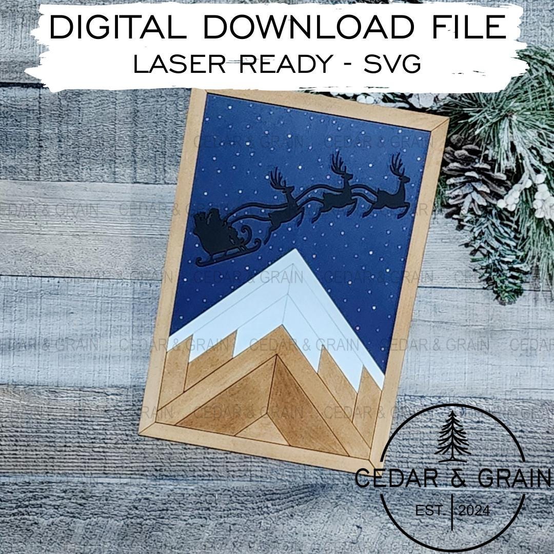 Geometric Snowy Mountain Sign SVG - Digital File ONLY - Laser Cut File ...