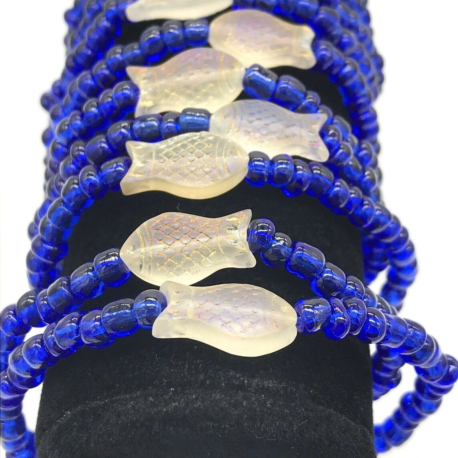 Wholesale Glass Fish Beaded Stretch Bracelets Lot of 10 Royal - Etsy UK