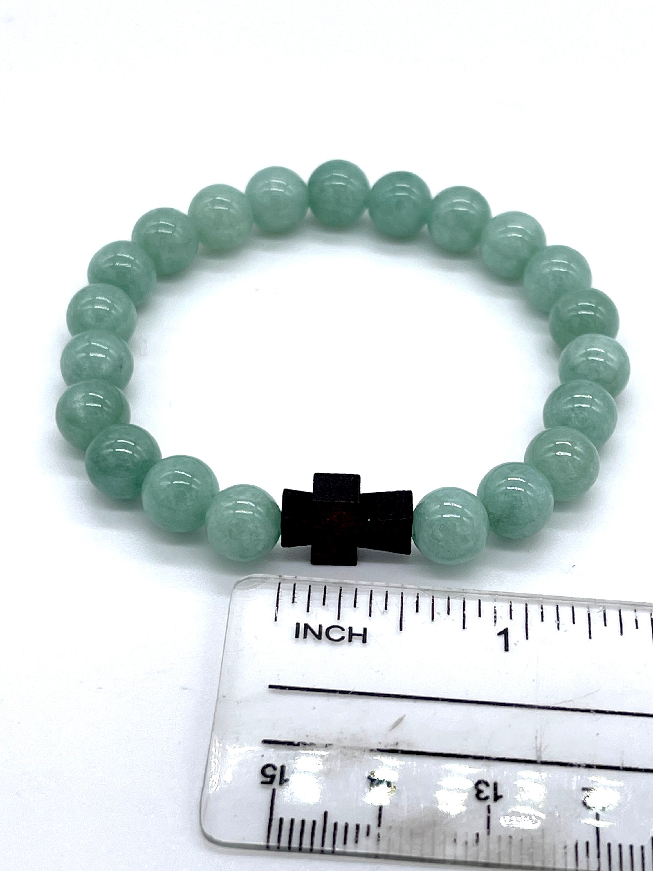 Myanmar JADE / Burmese JADE Beaded Stretch Bracelet W/wooden - Etsy