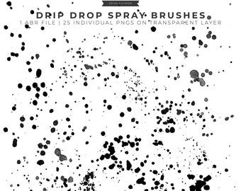 Photoshop Drip Drop Splatter Brushes Vol2 | Photoshop Splatter Brushes ...