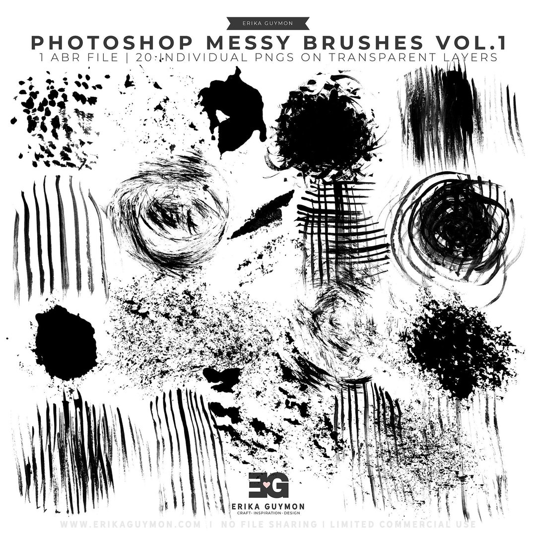 Photoshop Messy Brushes Vol1 | Photoshop Messy Brushes | Messy Brushes Photoshop | Photoshop ...