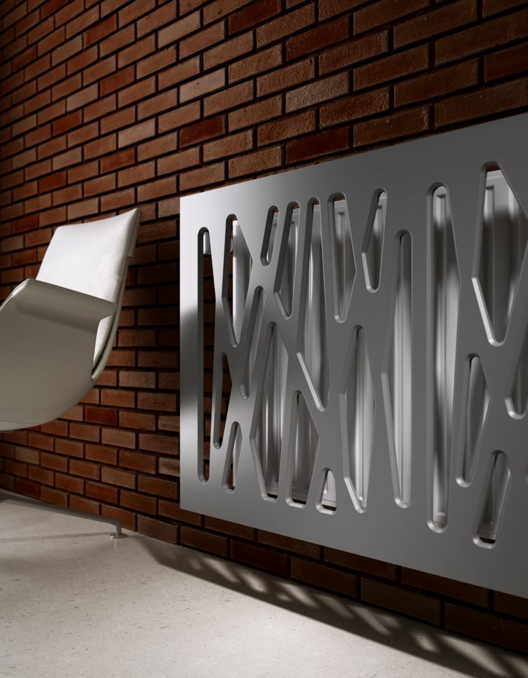 Stylish Radiator Cover in Unusual Futuristic GEO Design SATIN MATT ...