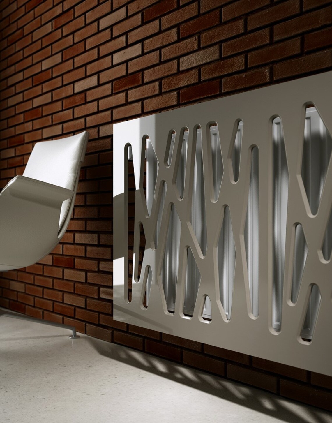 Stylish Radiator Cover in Unusual Futuristic GEO Design SATIN MATT ...