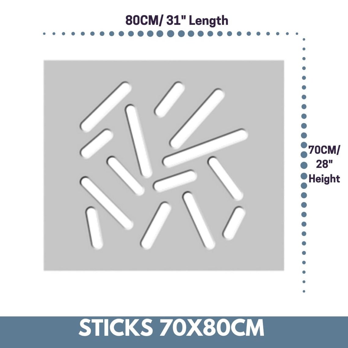 Modern Clip-on Radiator Heater Cover With Trendy STICKS Design SATIN ...