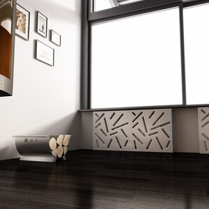 Modern Radiator Heater Cover STICKS Design White 70 80 90 100 110 120 ...