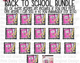 Back to School Png Bundle,pre-k / First Grade / Kindergarten Png ...