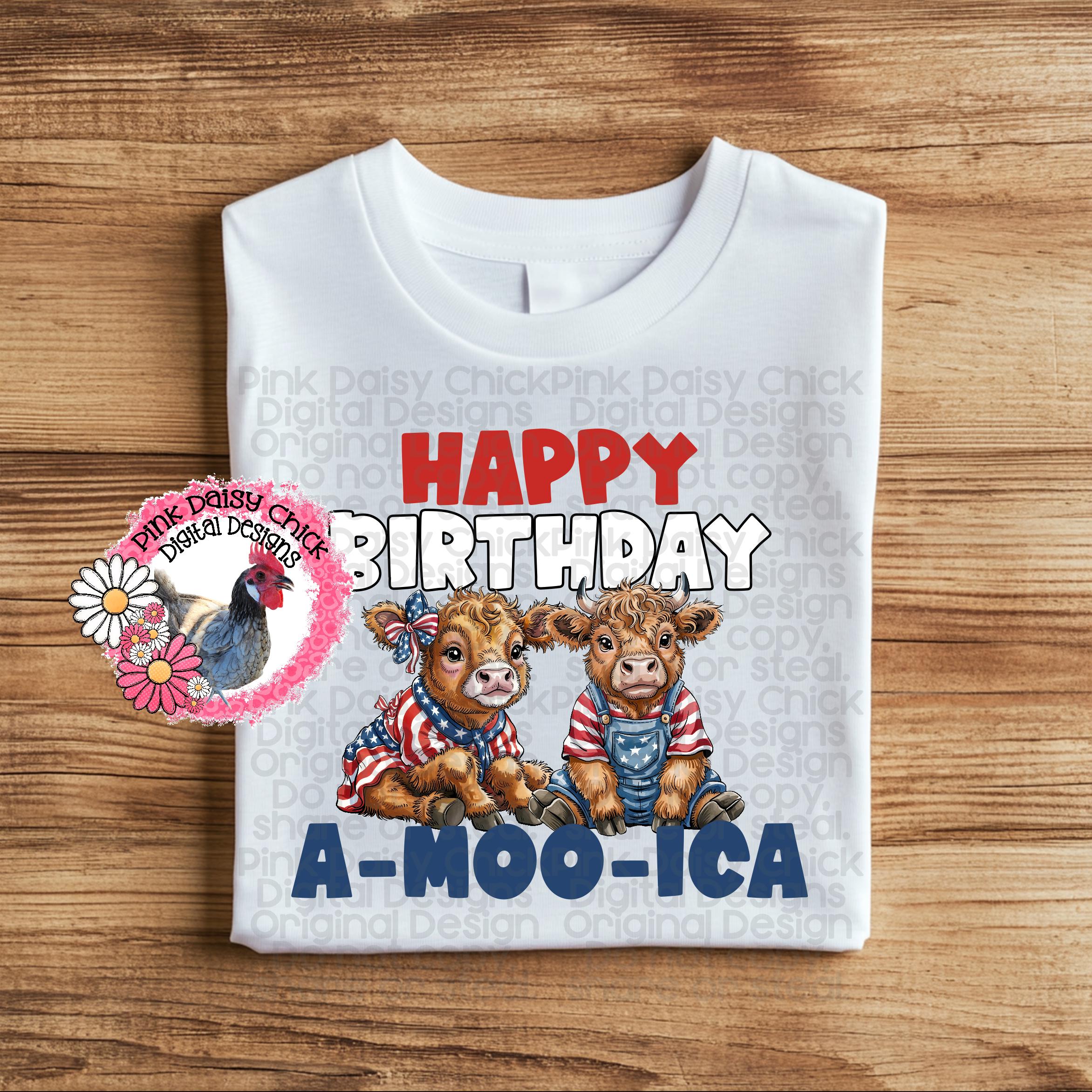 Digital PNG, Happy Birthday Amooica, July 4 Cows, 4th of July Cows ...
