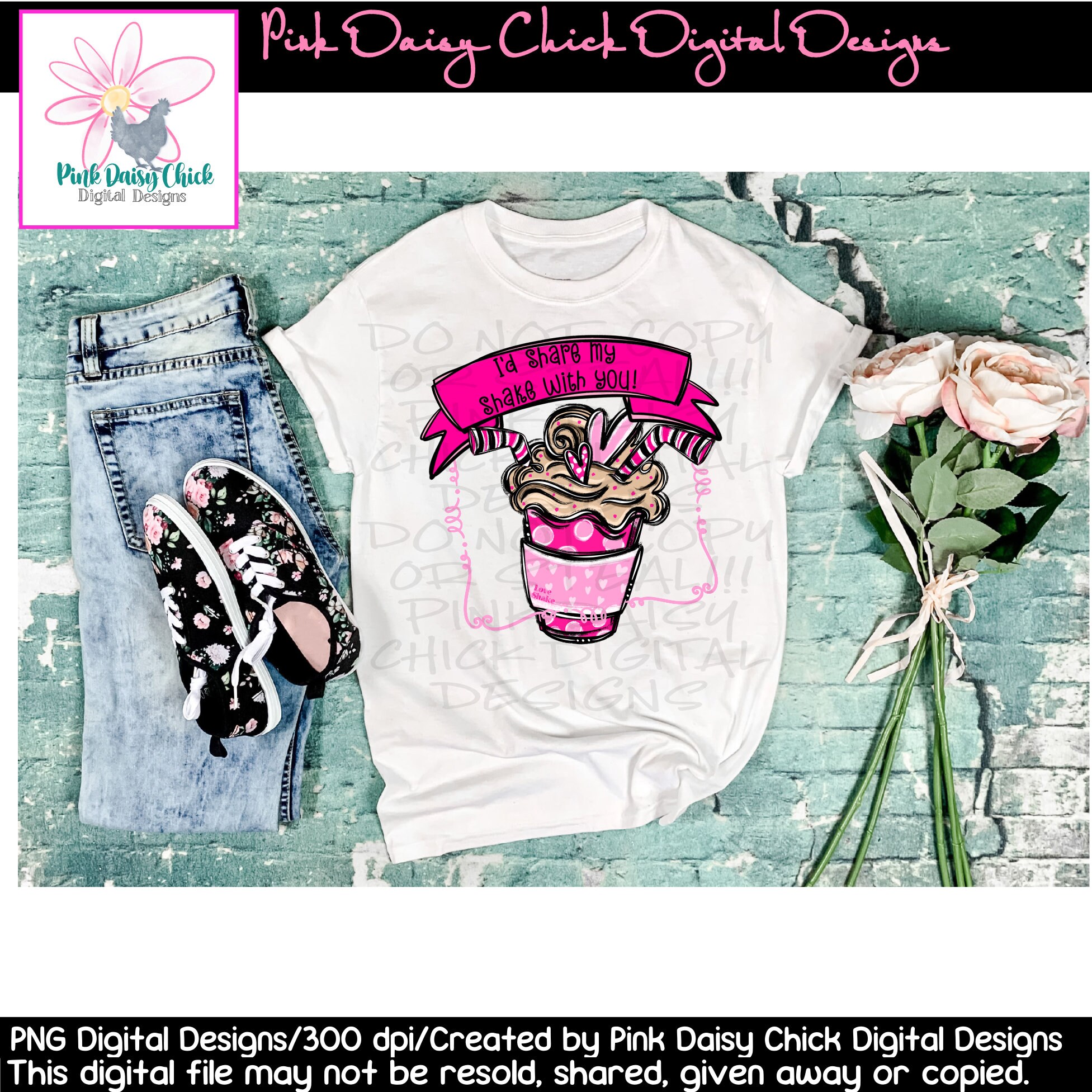 Digital PNG / I'd Share My Shake With You / Love Shake / Milkshake ...